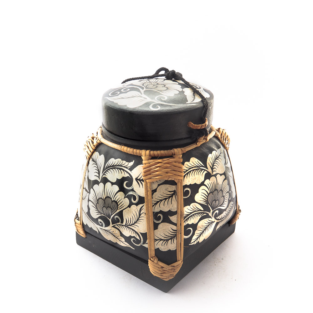 Thai Rice Box Decorative Accessory Made From Bamboo - Siam Sawadee
