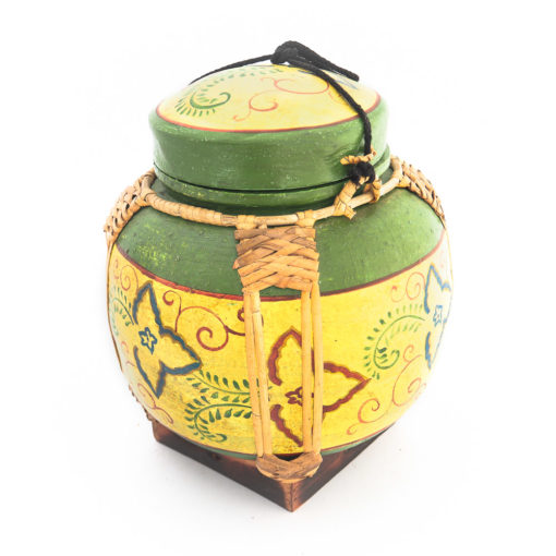 Handmade Asian Rice Box with Thai Style Flower