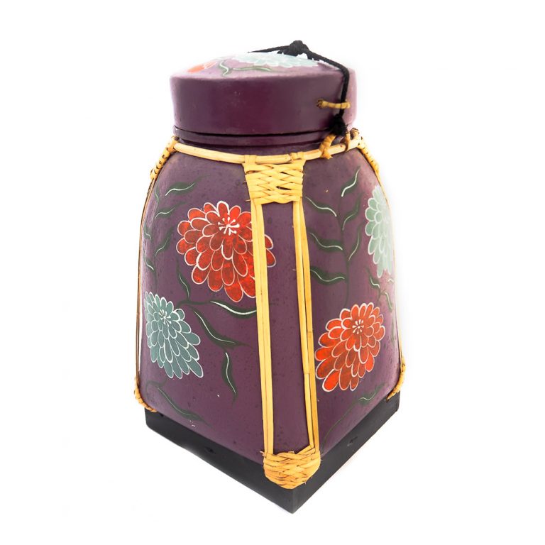 Charming Hand-Painted Sticky Rice Box From Thailand